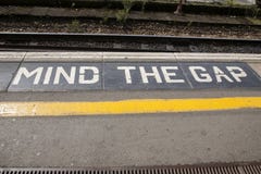 Mind The Gap Sign. Stock Photo - Image: 3175520