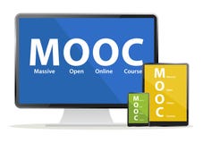 MOOC Banner On Overlapping Blue Squares Stock Illustration ...