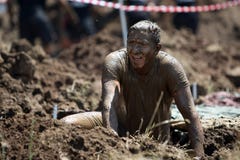 Mud Running Editorial Stock Image - Image: 55065309