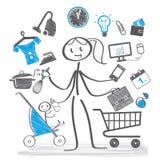 Super Hero Mom - Mother Multitasking Cleaning Cooking Stock Vector ...