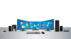Screens multimedia panel stock illustration. Illustration of monitor ...