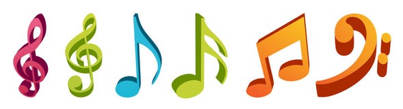 White Music Notes With Lines Stock Photos - Image: 29967253