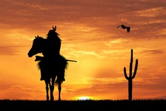 Native American Indian In The Tent At Sunset Stock Photo - Image: 67020596