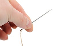 Hand With Needle And Thread Royalty Free Stock Photos - Image: 32674908