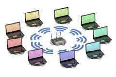 Laptops network stock illustration. Illustration of display - 384144