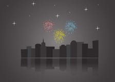 Starry Fireworks In Night Sky Stock Vector - Illustration of ...