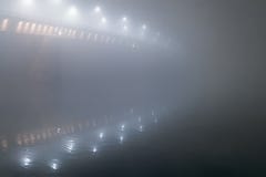 Bridge In Fog At Night Stock Photos - Image: 1435863