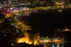 Alanya at night stock photo. Image of mediterranean, exposure - 43639738