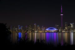 Toronto Beautiful Night Cityscape Panorama Stock Image - Image of ...