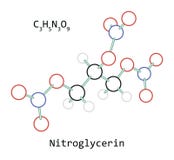 Nitroglicerina: Estructura Molecular (3D) Stock de ilustración ...