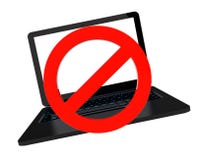 No Computer, No Mobile Or Cell Phone - Forbidden, Red Warning Sign ...