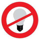 NO Incandescent Light Bulb SIGN Stock Illustration - Illustration of ...