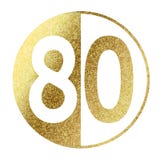 Golden number - 80 stock illustration. Illustration of brushed - 15435725