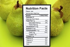 Pear Nutrition Facts stock photo. Image of serving, fruit - 10839266