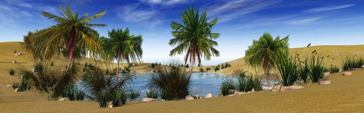 Oasis In The Desert, Hdri, Environment Map, Spherical Panorama Stock ...