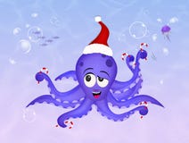 Christmas octopus stock vector. Illustration of merry - 17316356