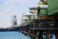 Freight Ship At Pipeline Jetty Stock Photo - Image of bulk, barge: 23735212