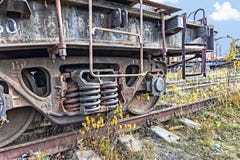Rusty Steel Railroad Car Wheels Stock Image - Image of oxidation, image ...