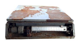 Antique Weigh And Old Measure Brass Scale Isolated Stock Photo - Image ...