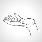 Sketch of the hand stock vector. Image of drawn, empty - 38666356