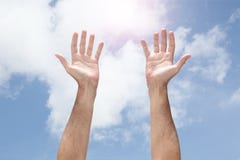 Man rising up hand stock image. Image of filed, happiness - 11098229