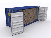 Shipping Container Cutaway Illustration 117227622 - Megapixl