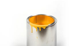 Opened Paint Bucket With Dripping Stock Photo - Image of supply ...