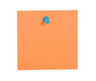 Post-It Note With Orange Pin Stock Vector - Illustration of orange ...