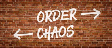 Control Vs Chaos Order Beats DIsorder Words Arrow Rising Over Pr Stock ...