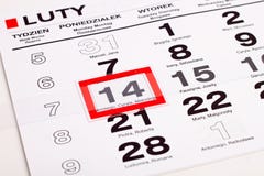 Page Of Calendar Showing Date Of Today Stock Image - Image: 16886159