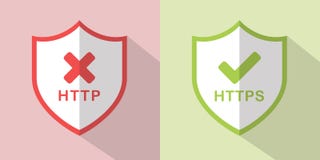 HTTPS and HTTP icons stock illustration. Illustration of illustration ...
