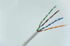 Twisted Ethernet Network Cables Connected To Hub Stock Photo - Image ...