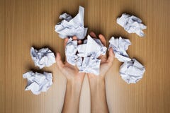 Throwing Of Paper Ball By Hand Stock Photo - Image: 35939040