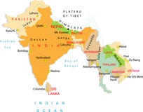 Asia Map stock vector. Illustration of yemen, malaisia - 5095810