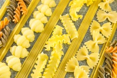 Colorful Mixed Pasta Shapes Stock Image - Image of bows, appetising ...
