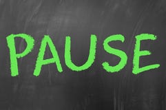 Pause Written In Chalk On A Blackboard Stock Photo - Image: 35547760