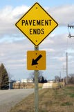 Pavement Ends Warning Road Sign Stock Image - Image of highway, safety ...