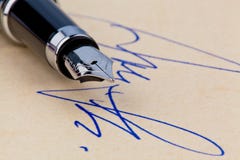Signature With Pen Stock Photos - Image: 35427313