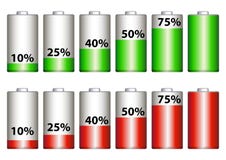 Complete Set Of Battery Indicator Percentage Icons From 0 To 100 ...