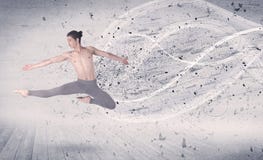 Dancer Jumping From Explosion Stock Photo - Image: 57863157