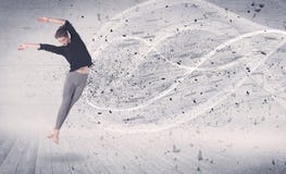 Dancer Jumping From Explosion Stock Photo - Image: 57863157