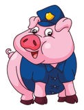 Pig with Police Hat stock vector. Illustration of animal - 14491110