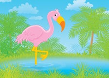 Pink flamingo stock illustration. Illustration of cheerful - 1601611