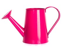 Pouring With A Pink Watering Can Stock Photo - Image: 55671071