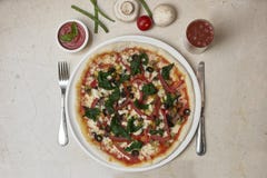 Pizza on white dish stock photo. Image of paths, italian - 18749486