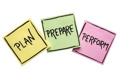 Plan Prepare Practice Perform Thinking Person Strategy Idea Stock ...