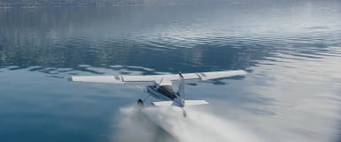 A Light Aircraft Landing - Propeller Plane Touching Down Stock Image ...