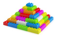 Toy Blocks Pyramid, Multicolor Wooden Bricks Stack Stock Photo - Image ...