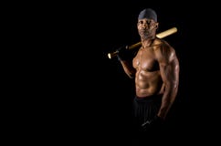 Man Holding Baseball Bat On Shoulders Stock Image - Image: 31486261