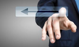 Hand Pushing A Fast Forward Button Stock Photo - Image: 26182740